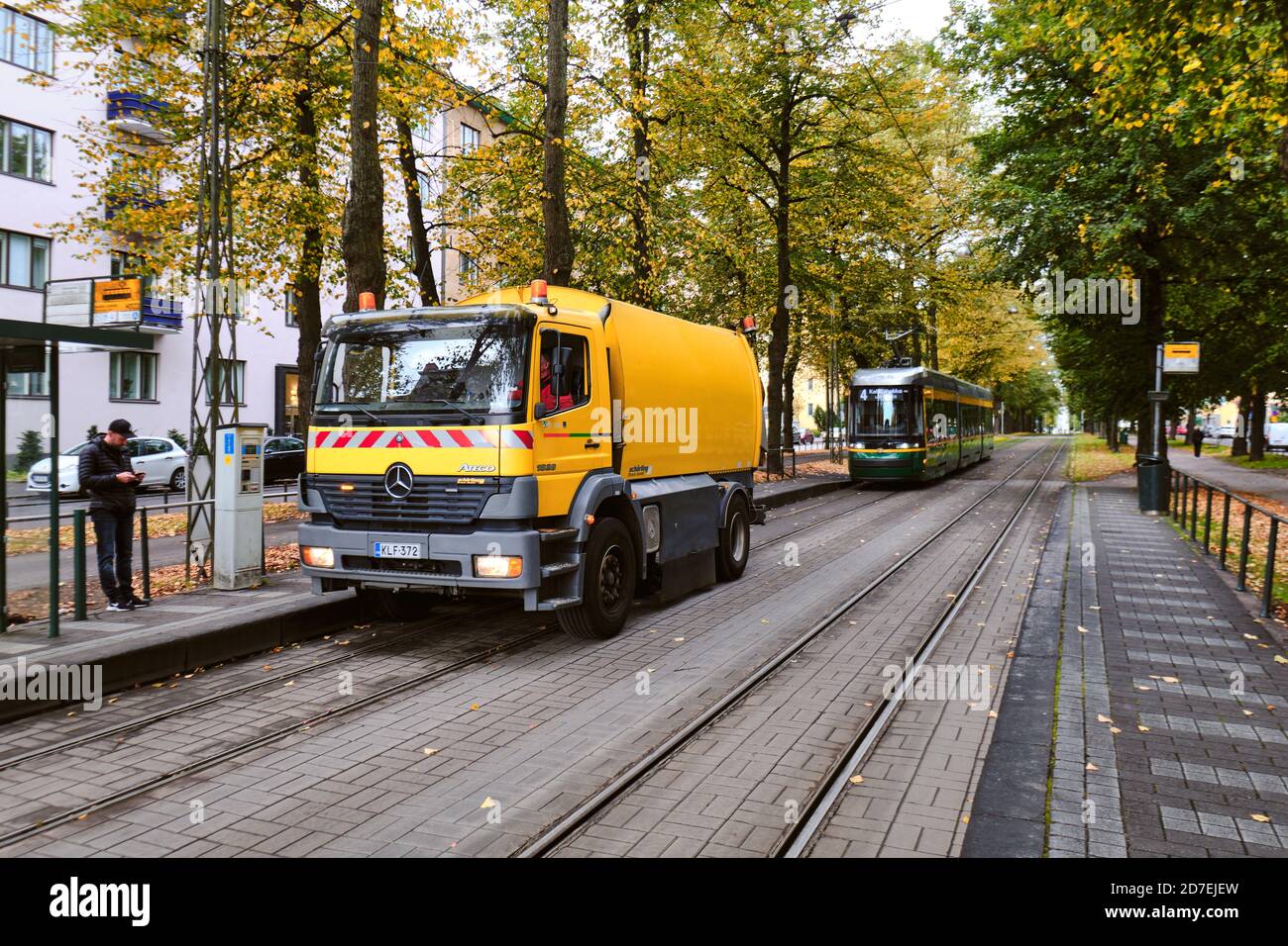 Tramway track cleaning machine hi-res stock photography and images - Alamy