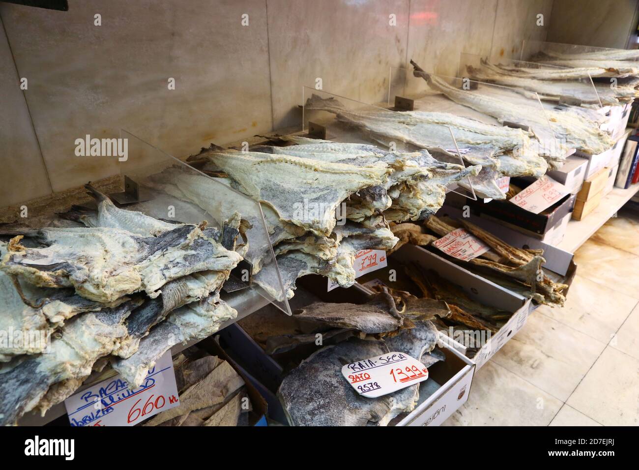 Dried cod on sale in Lisbon, Portugal Stock Photo - Alamy