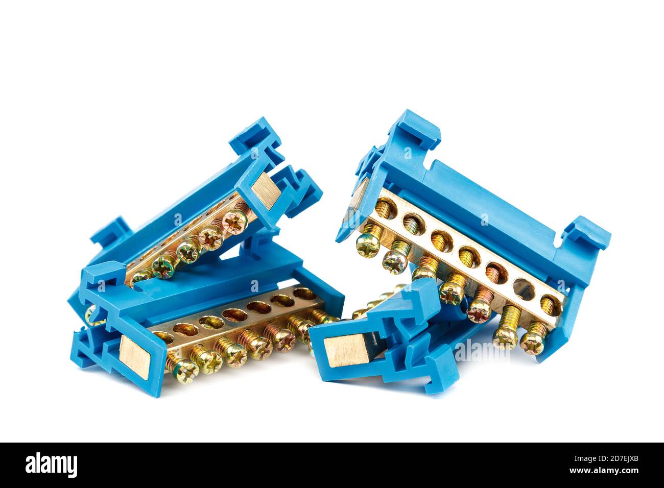 Electrical terminal blocks isolated on white background Stock Photo - Alamy