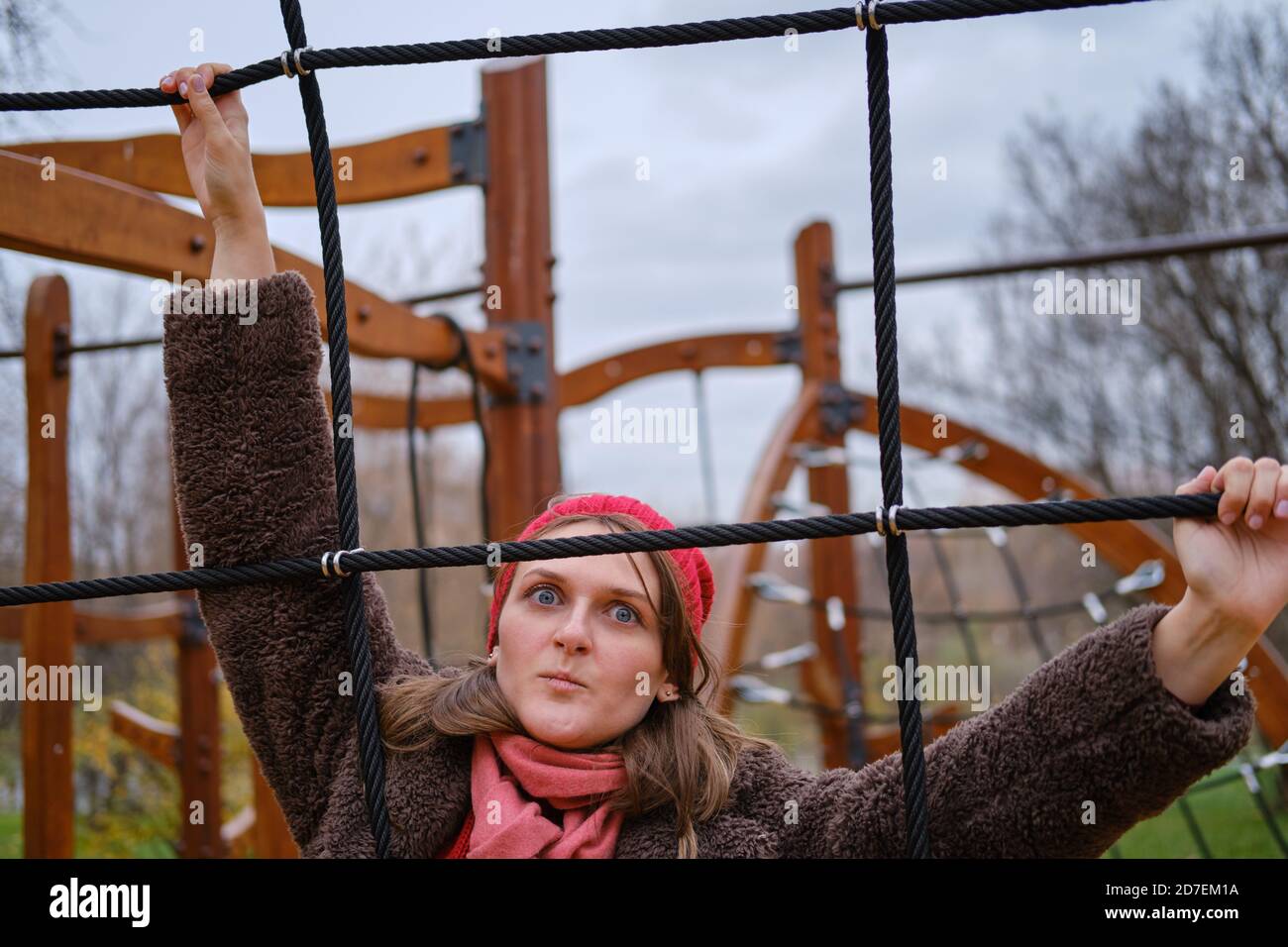 Ladder safety woman climbing hi-res stock photography and images - Alamy