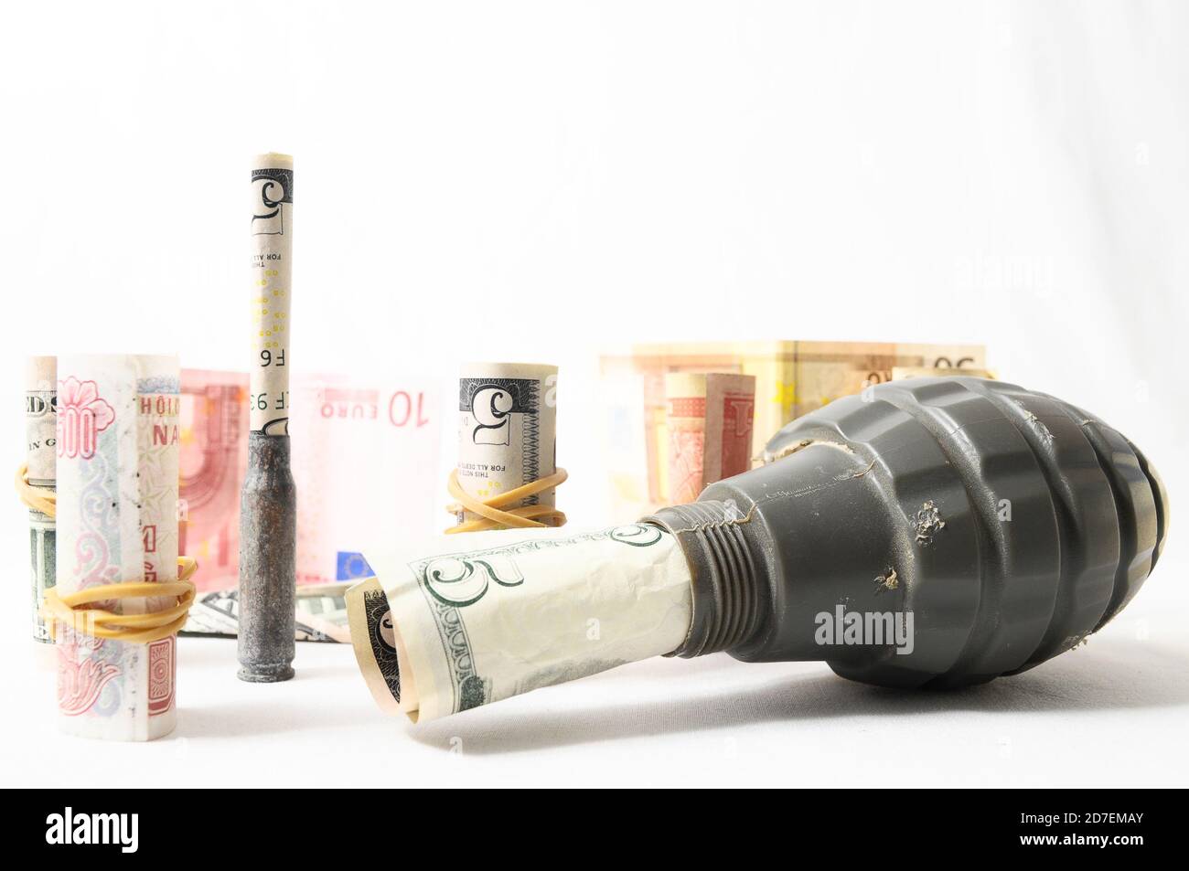 Money and Weapons Concept Weapons and Money Stock Photo - Alamy