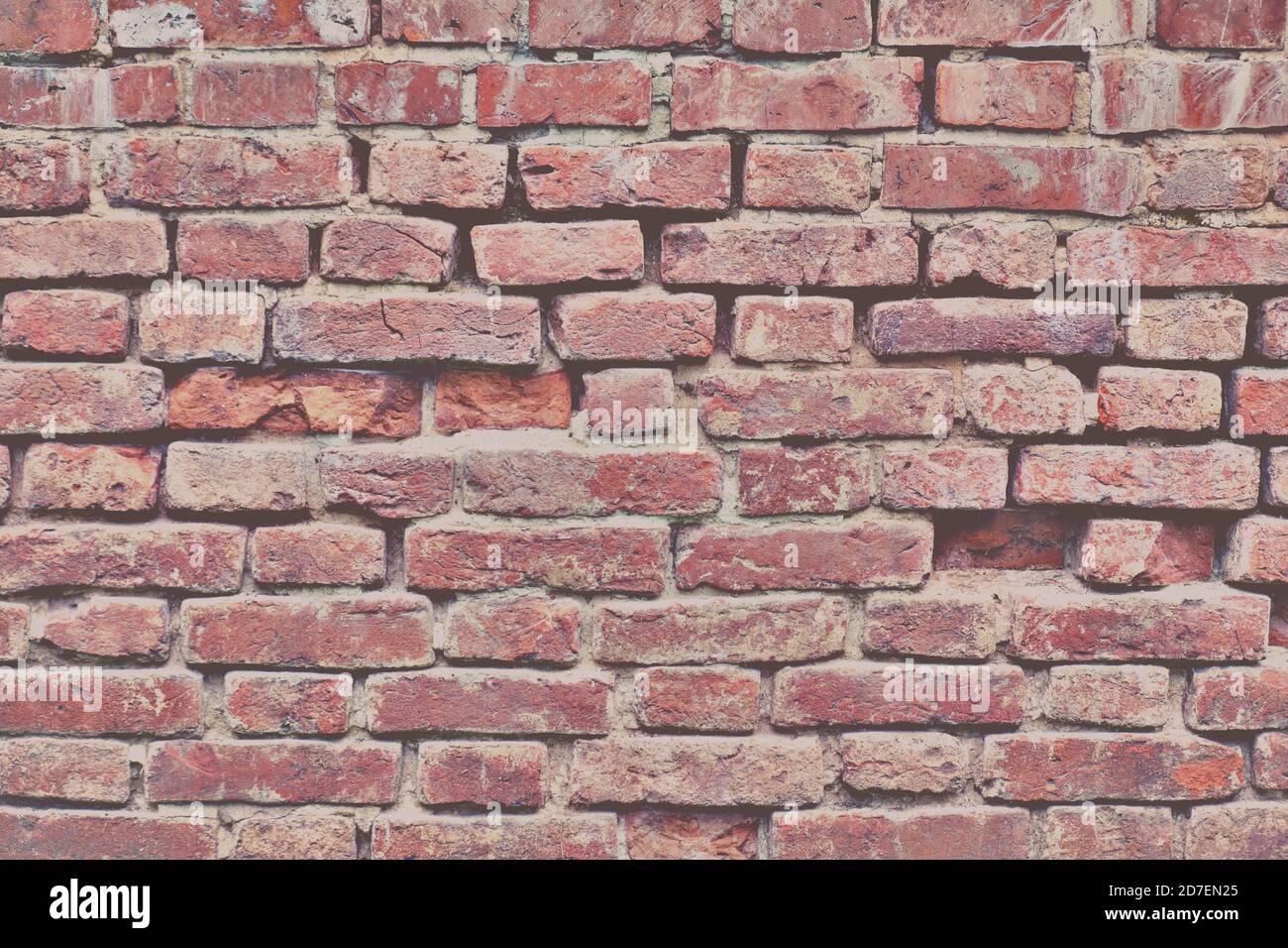 Background of cracked brick wall, texture of destroyed brickwork Stock ...
