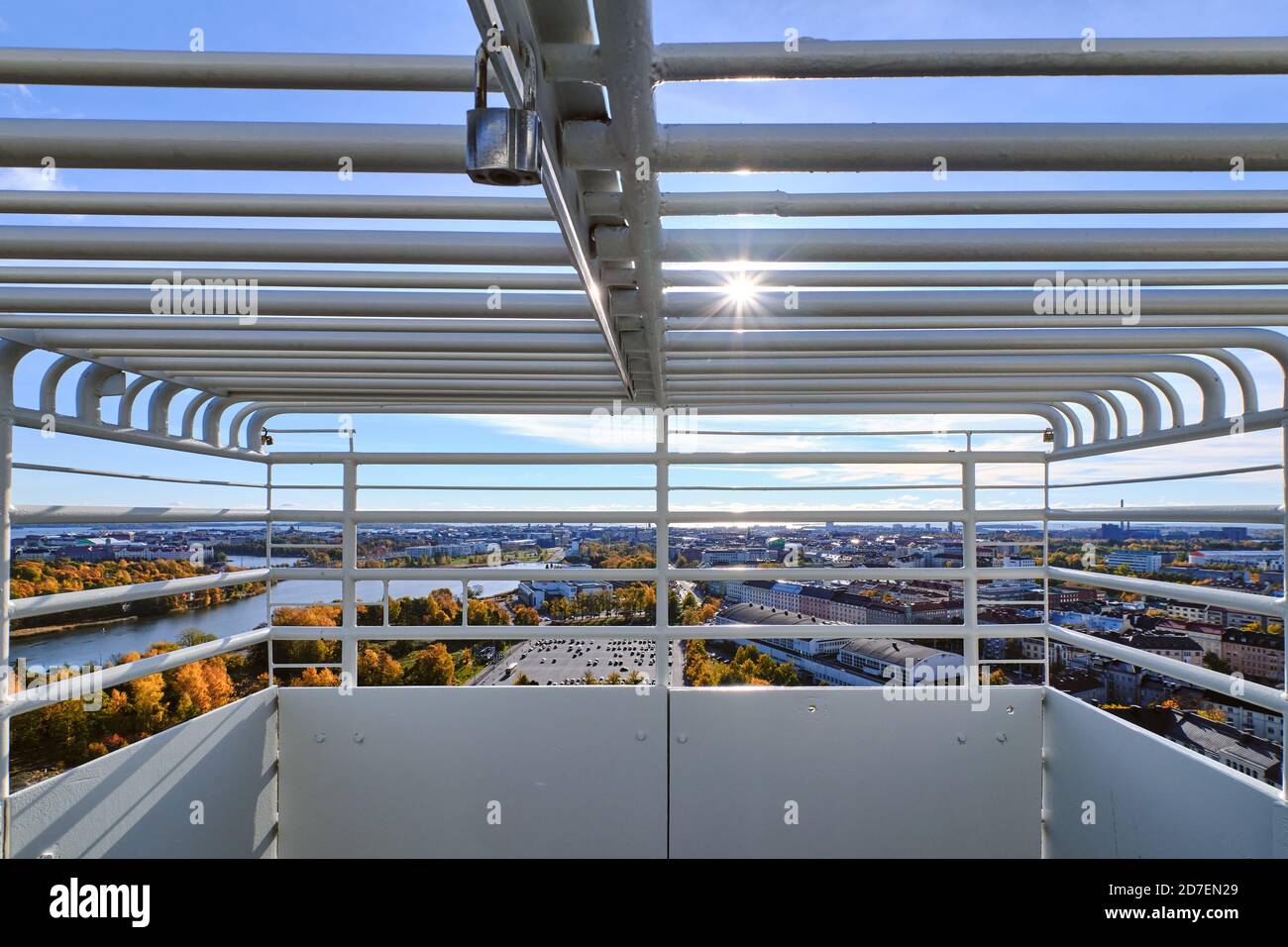 Helsinki, Finland - October 15, 2020: The observation deck on the tower ...