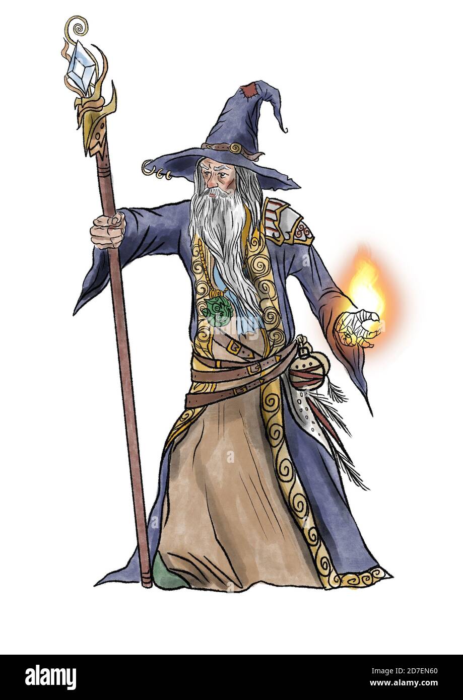 Illustration of a magical wizard Stock Photo - Alamy