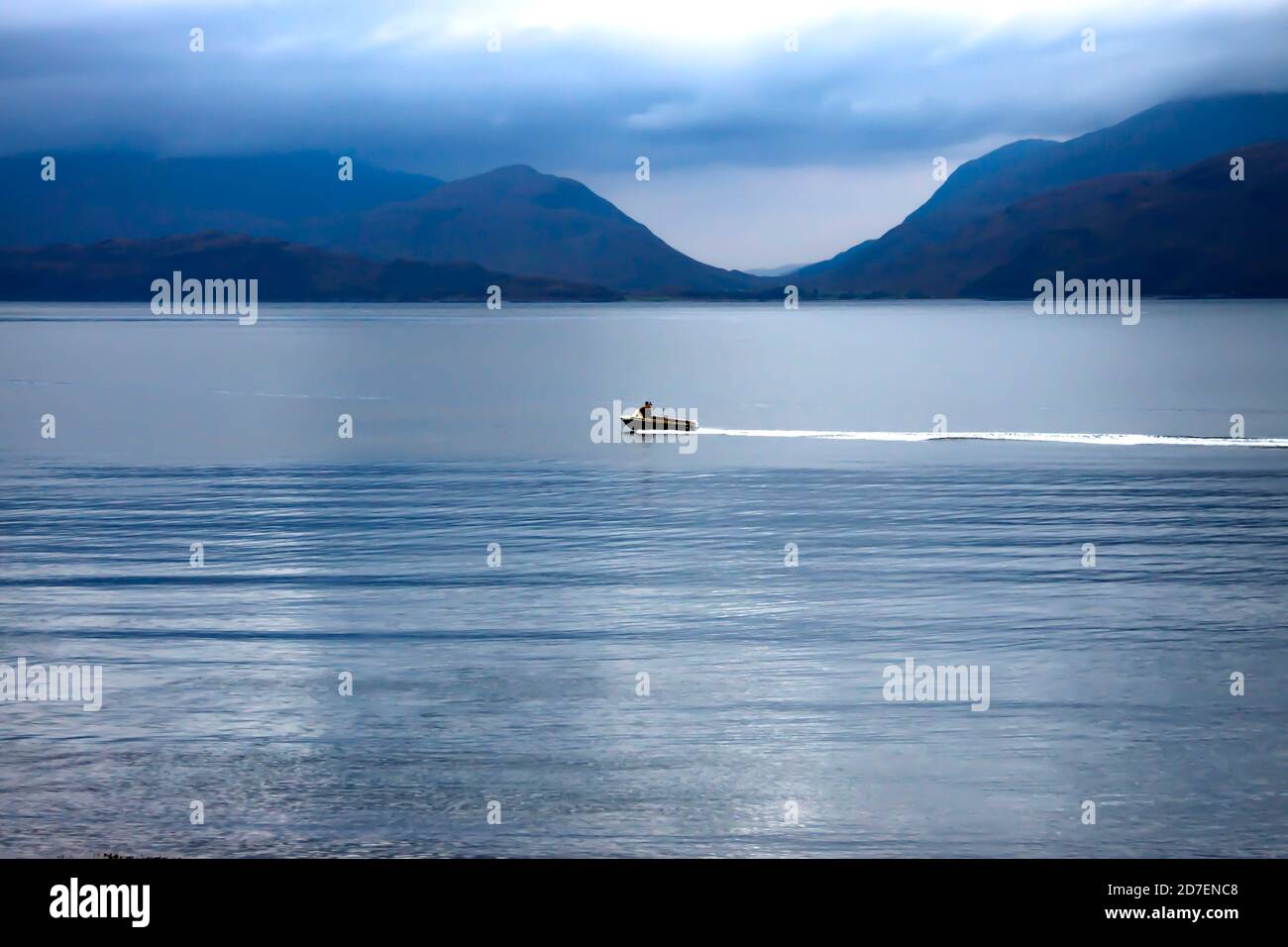 Motorboat at Loch Linnhe in Kentallen, Appin. Scottish Highlands Stock ...