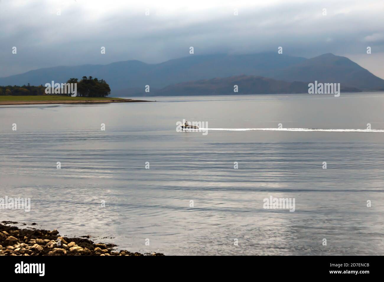 Motorboat at Loch Linnhe in Kentallen, Appin. Scottish Highlands Stock ...