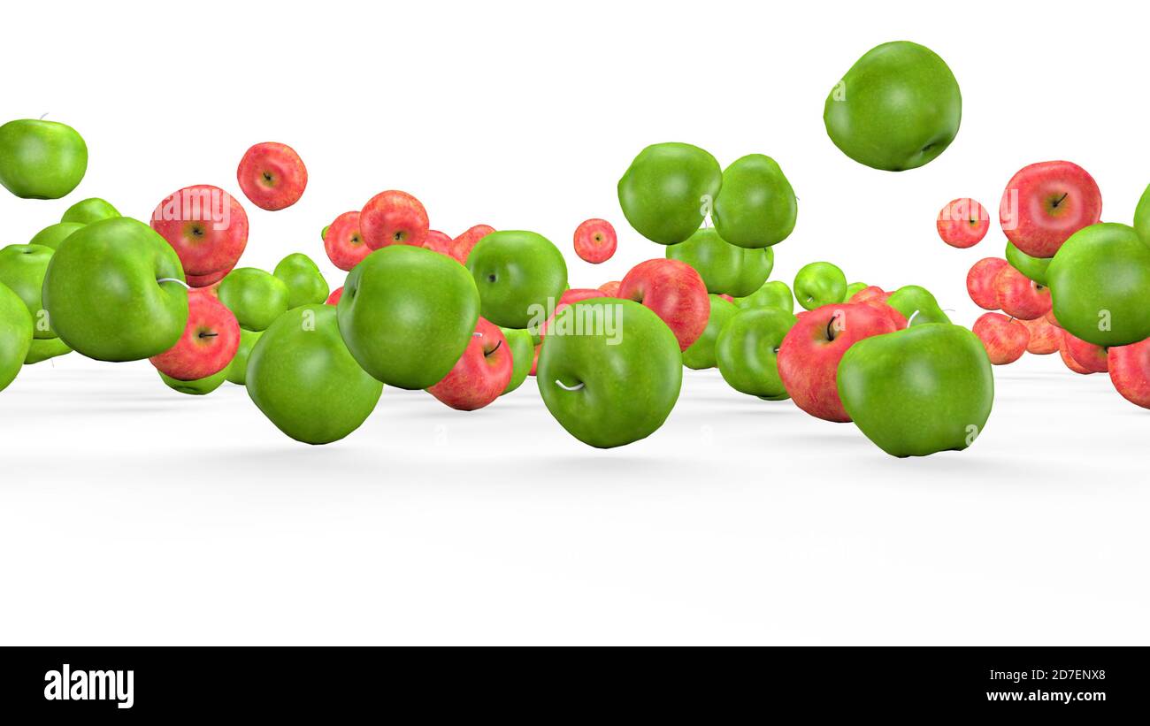 Fruit mix, animated fruit movement, 3D rendering Stock Photo - Alamy