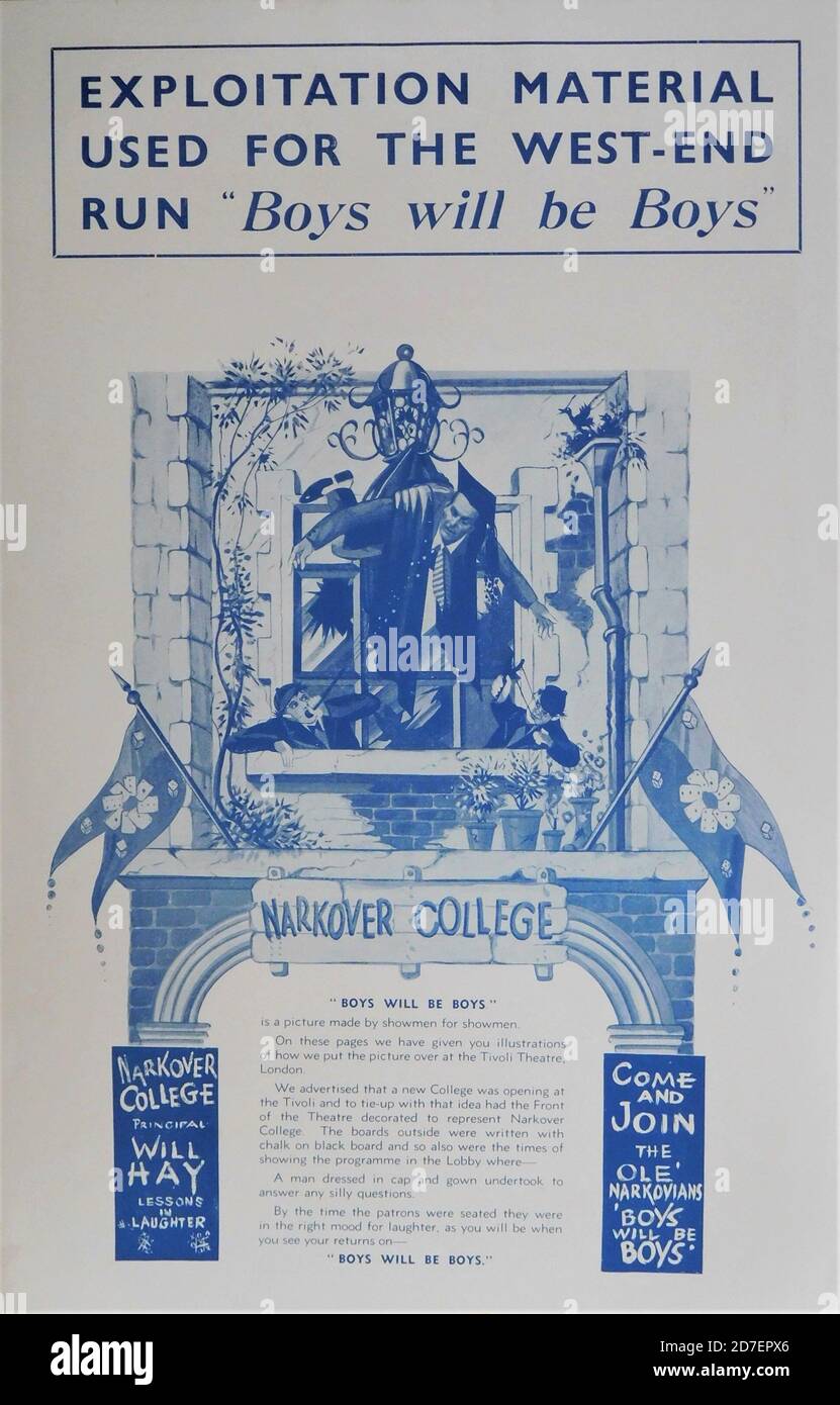 WILL HAY in BOYS WILL BE BOYS 1935 director WILLIAM BEAUDINE based on ...