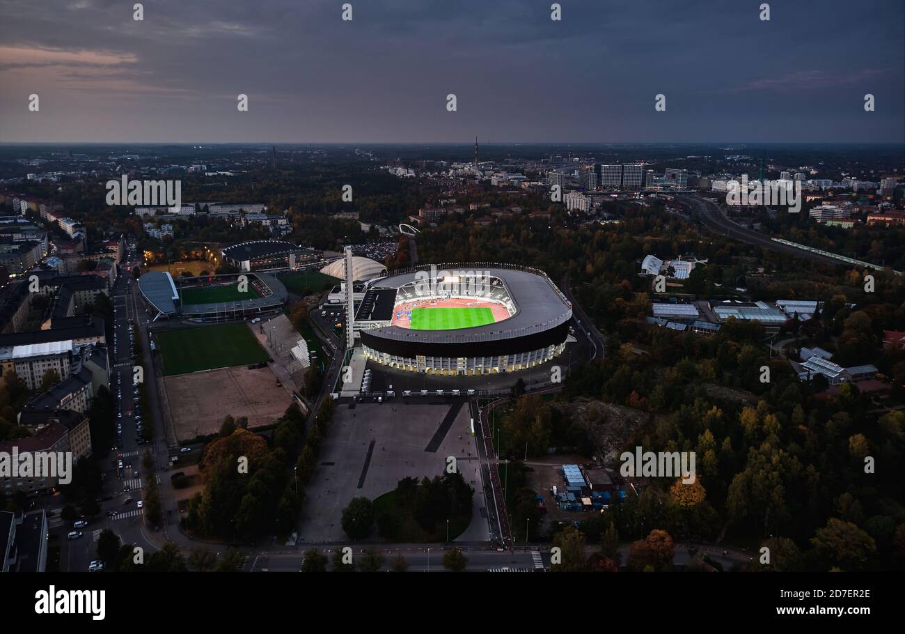 Helsinki, Finland - October 3, 2020: Aerial view of the Helsinki ...