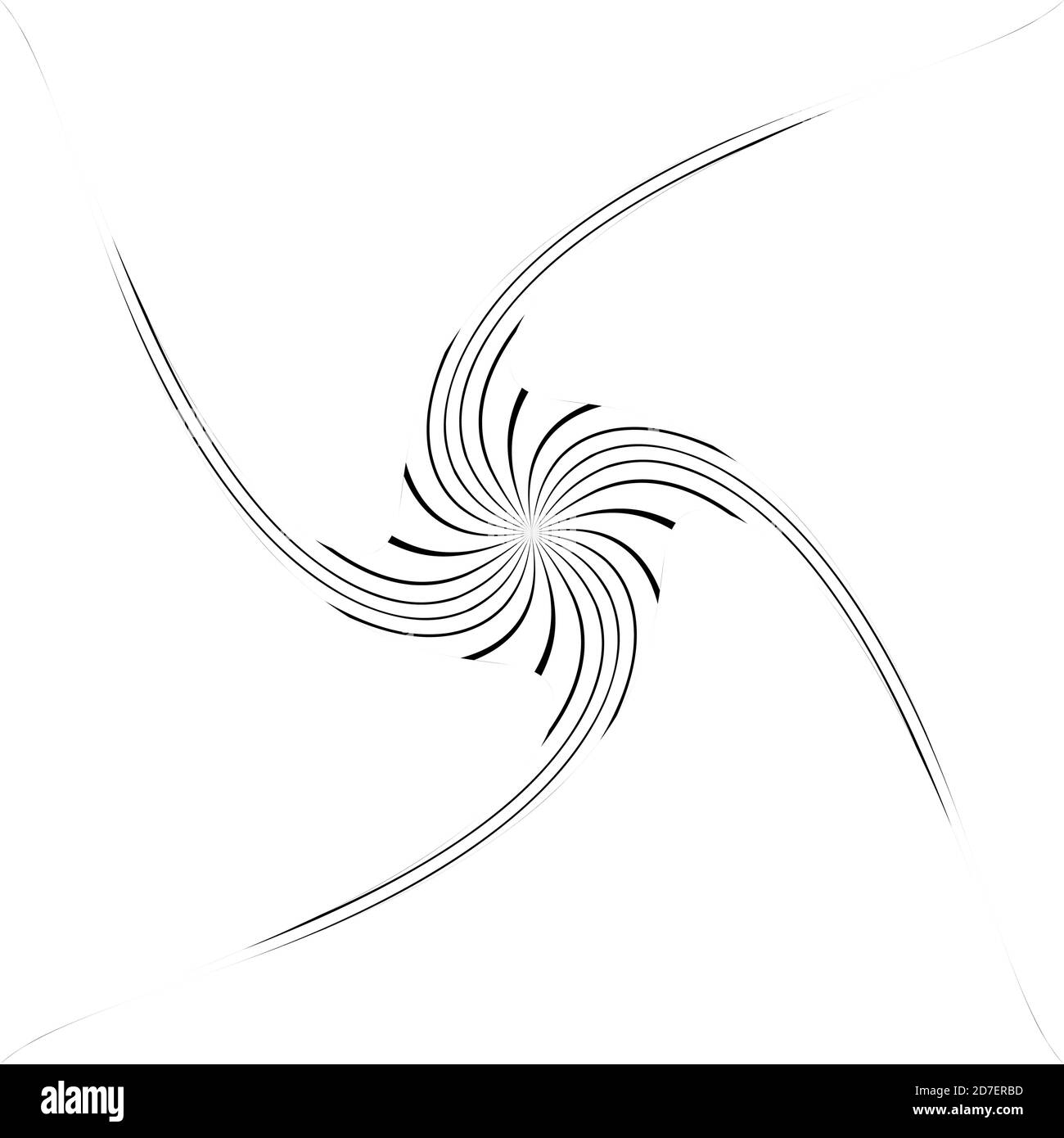 Twist, spiral, swirl and twirl thin op-art element. Abstract rotating ...