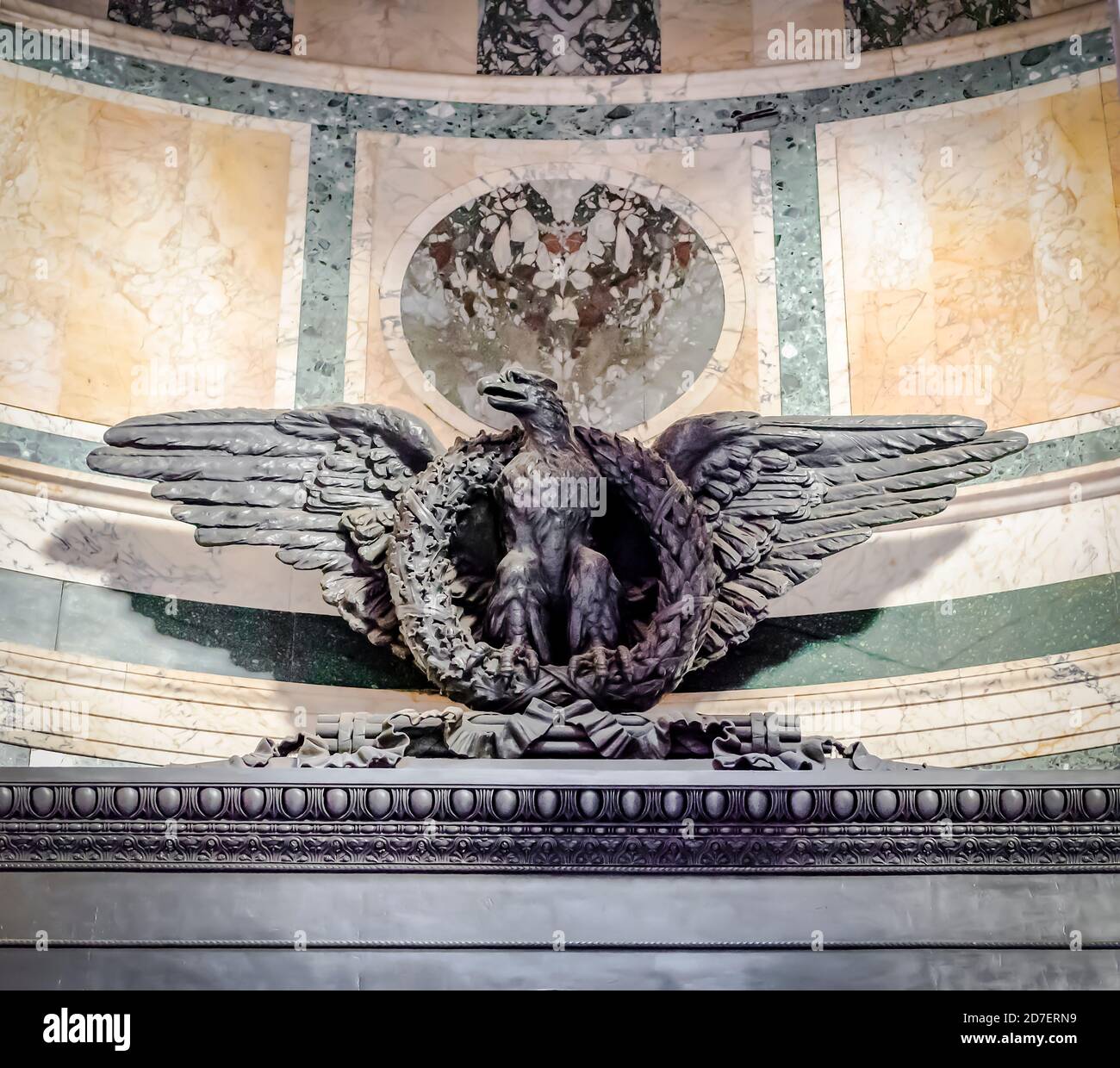 An ancient symbol of Imperial Rome, an eagle with outstretched wings ...