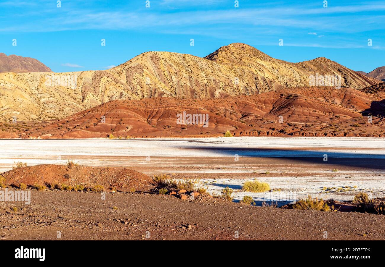 Andes mountains and salt flat at sunset, Uyuni, Bolivia Stock Photo - Alamy