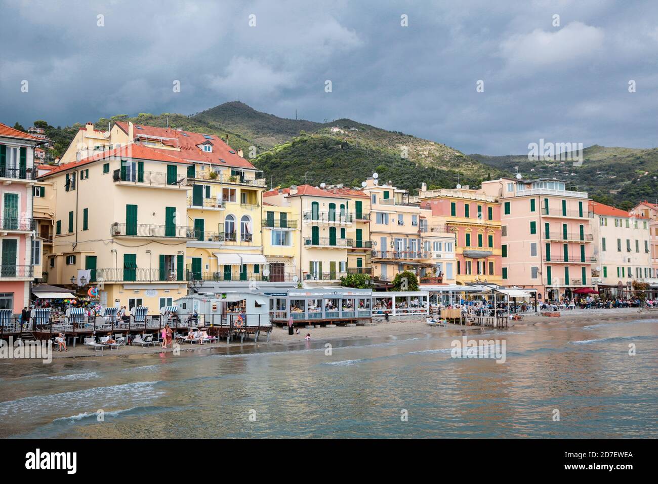 Alassio, Italian roman city of the Ligurian riviera, in summer days ...