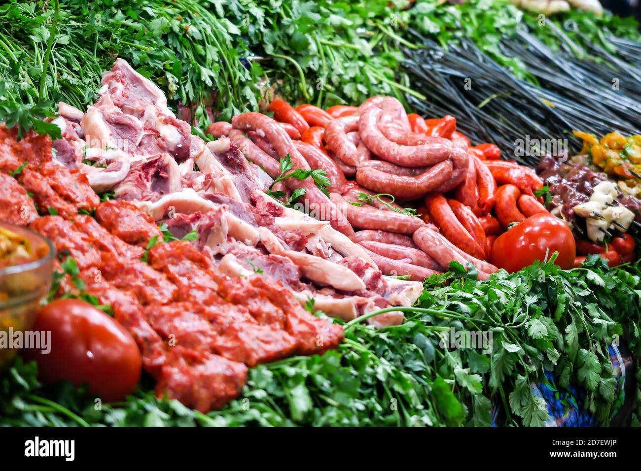 meat and vegetables, photo as background Stock Photo - Alamy