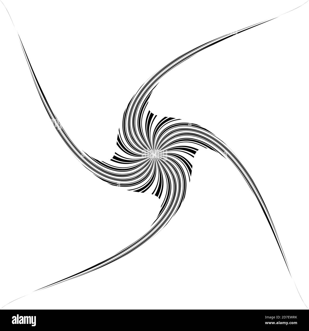 Twist, spiral, swirl and twirl thin op-art element. Abstract rotating ...
