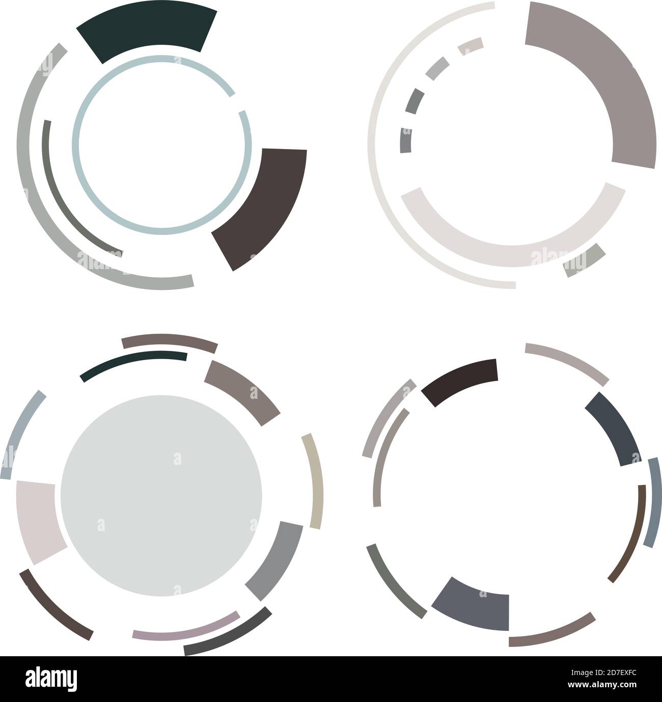 Cyber-cyberpunk, sci-fi geometric circles, rings. Hi-tech HUD elements ...