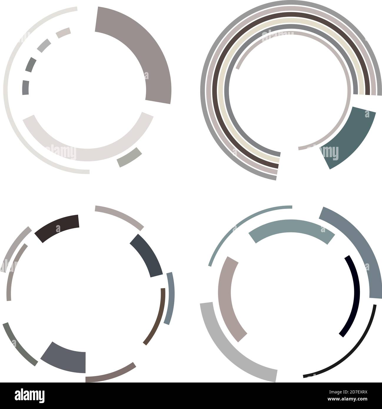 Cyber-cyberpunk, sci-fi geometric circles, rings. Hi-tech HUD elements ...