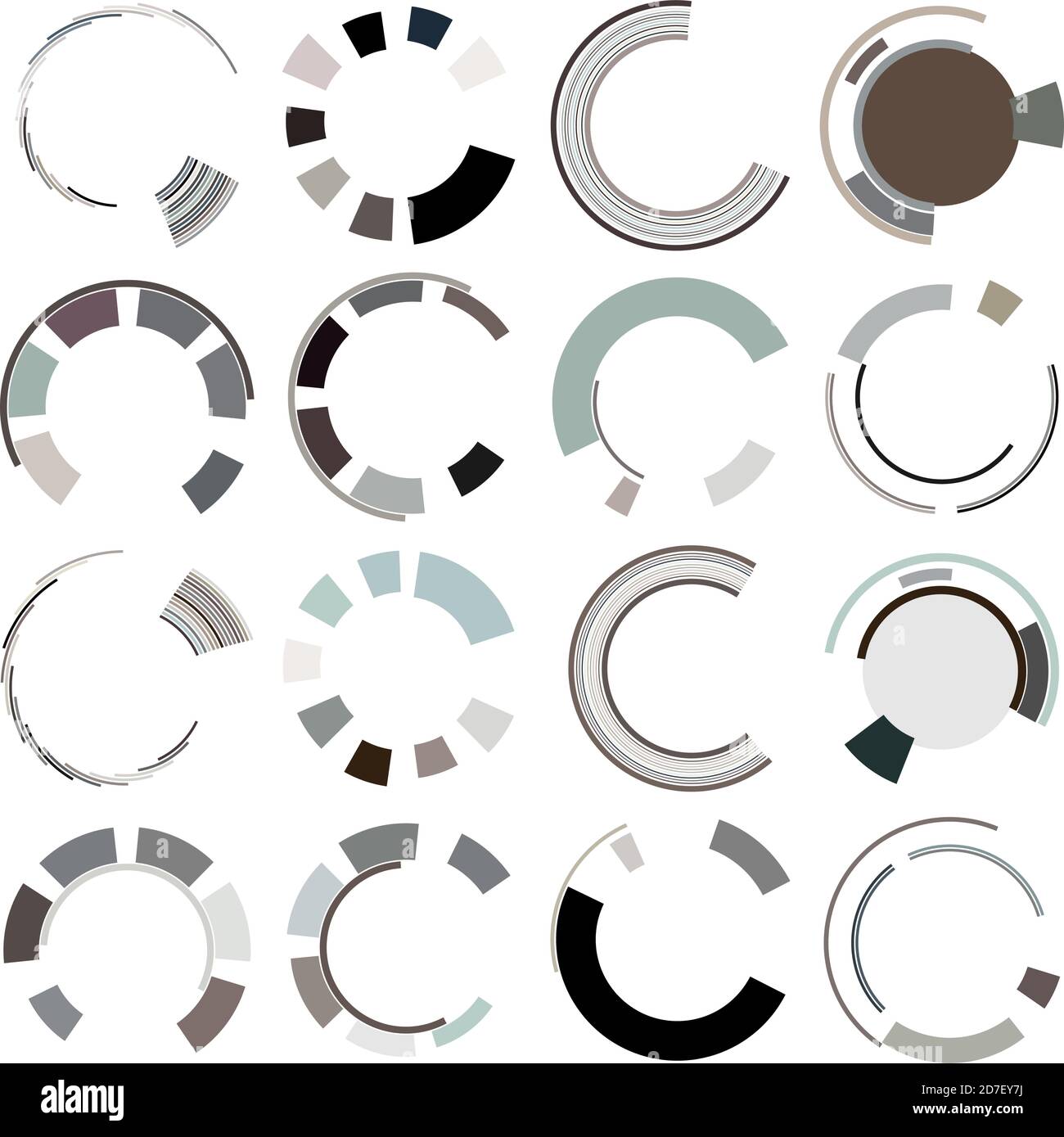 Cyber-cyberpunk, sci-fi geometric circles, rings. Hi-tech HUD elements ...