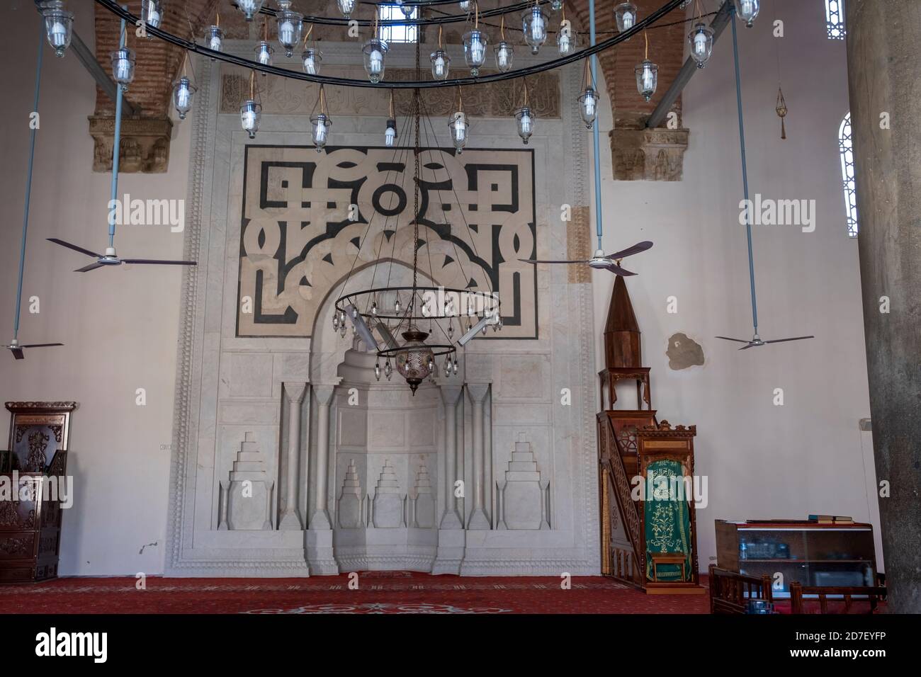 The historical Isa Bey mosque in the town of Selcuk near the famous ...