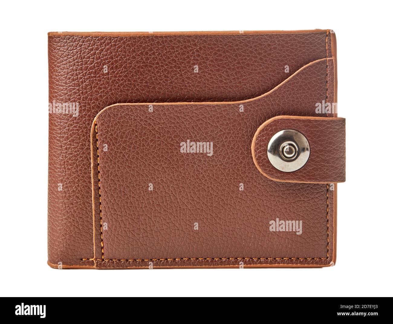 Brown shiny wallet isolated on white background Stock Photo - Alamy