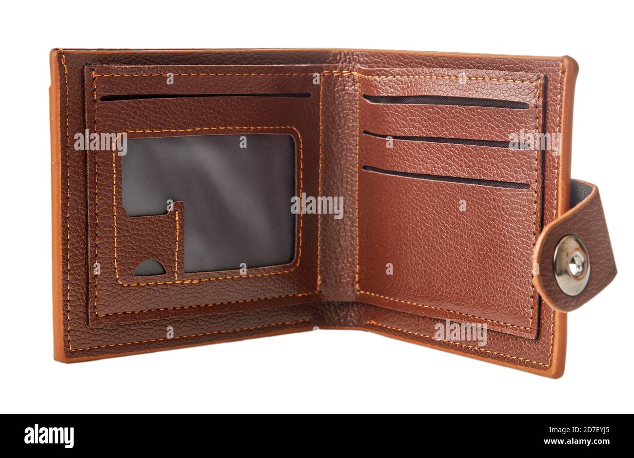 Brown shiny wallet isolated on white background Stock Photo - Alamy