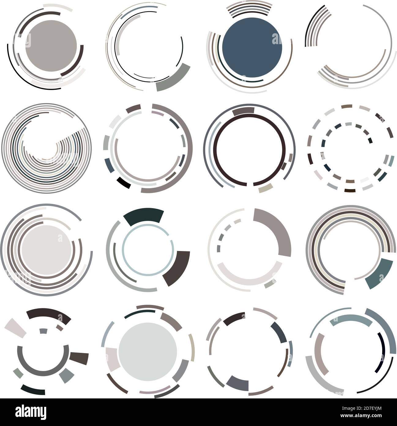 Cyber-cyberpunk, sci-fi geometric circles, rings. Hi-tech HUD elements ...