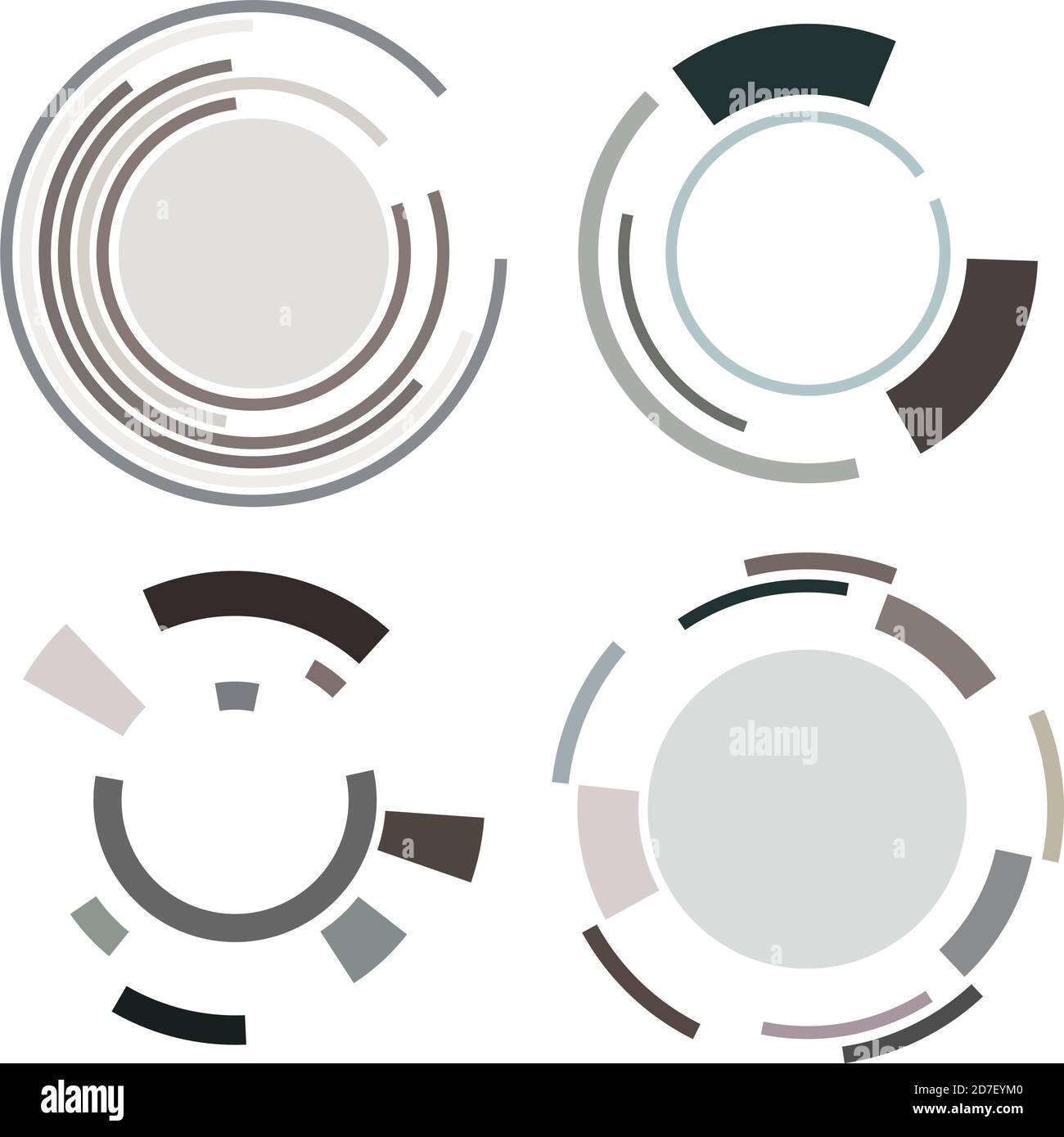 Cyber-cyberpunk, sci-fi geometric circles, rings. Hi-tech HUD elements ...