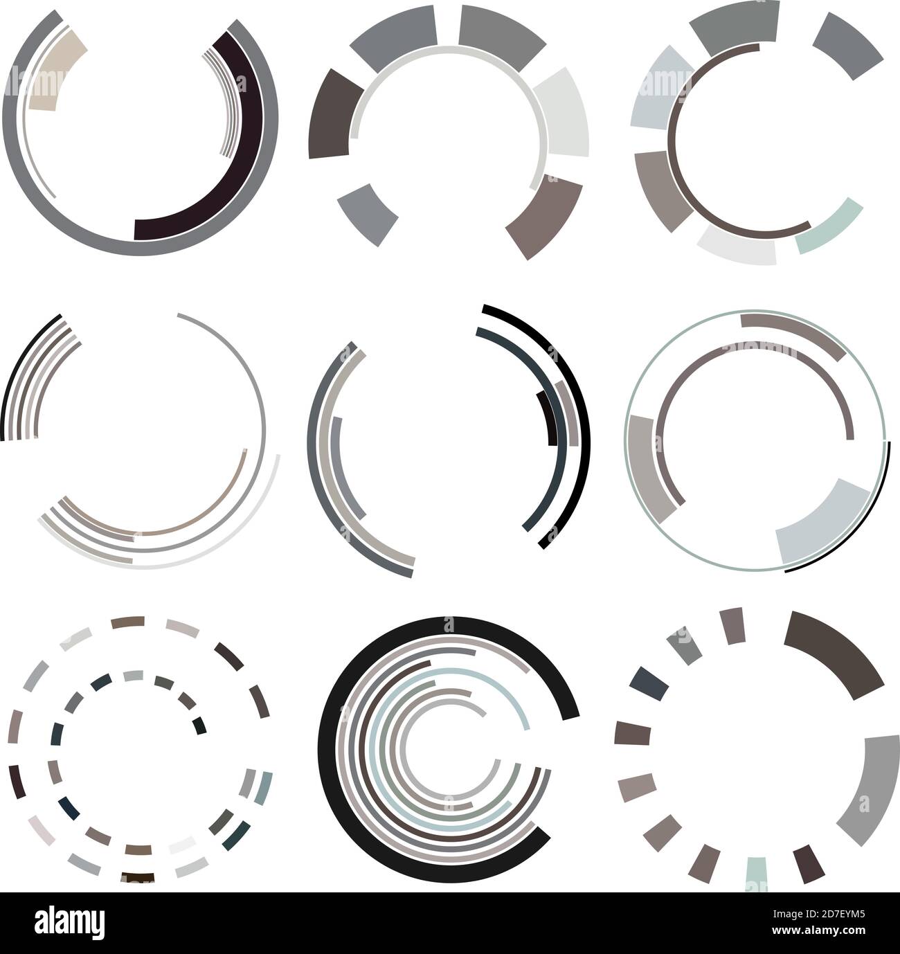 Cyber-cyberpunk, sci-fi geometric circles, rings. Hi-tech HUD elements ...
