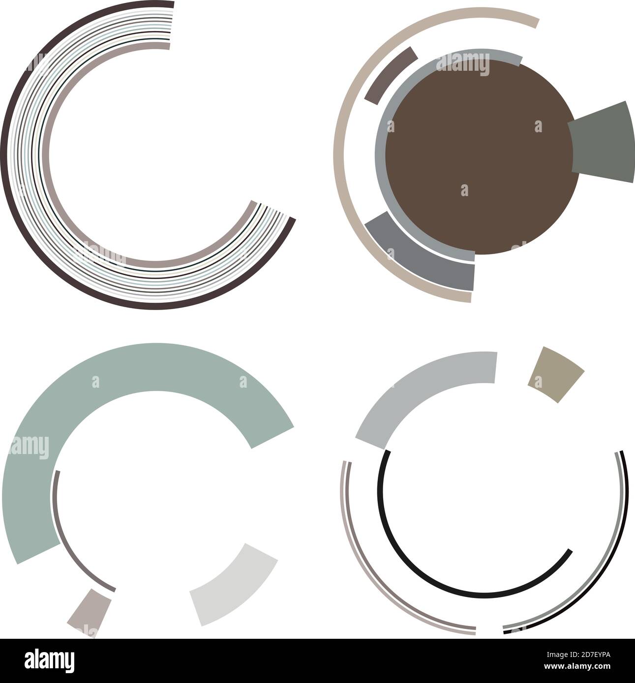 Cyber-cyberpunk, sci-fi geometric circles, rings. Hi-tech HUD elements ...