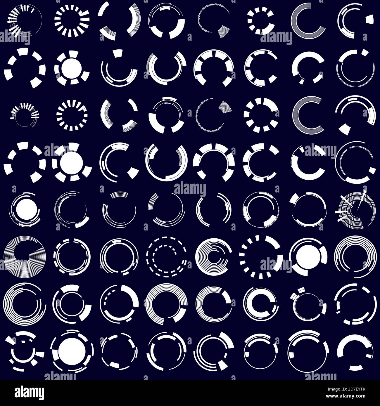 Cyber-cyberpunk, sci-fi geometric circles, rings. Hi-tech HUD elements ...