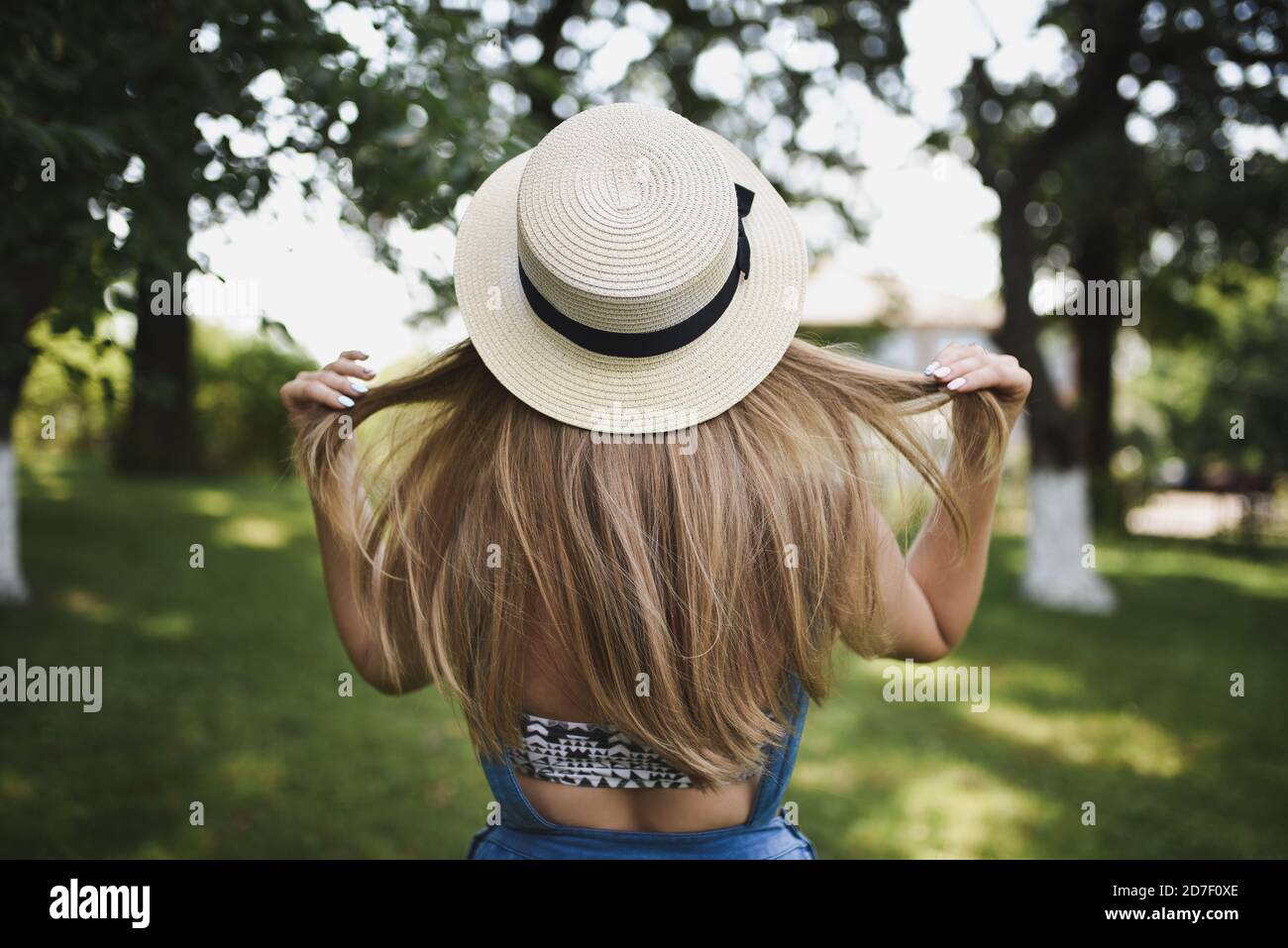 Woman hat back view isolated hi-res stock photography and images - Alamy