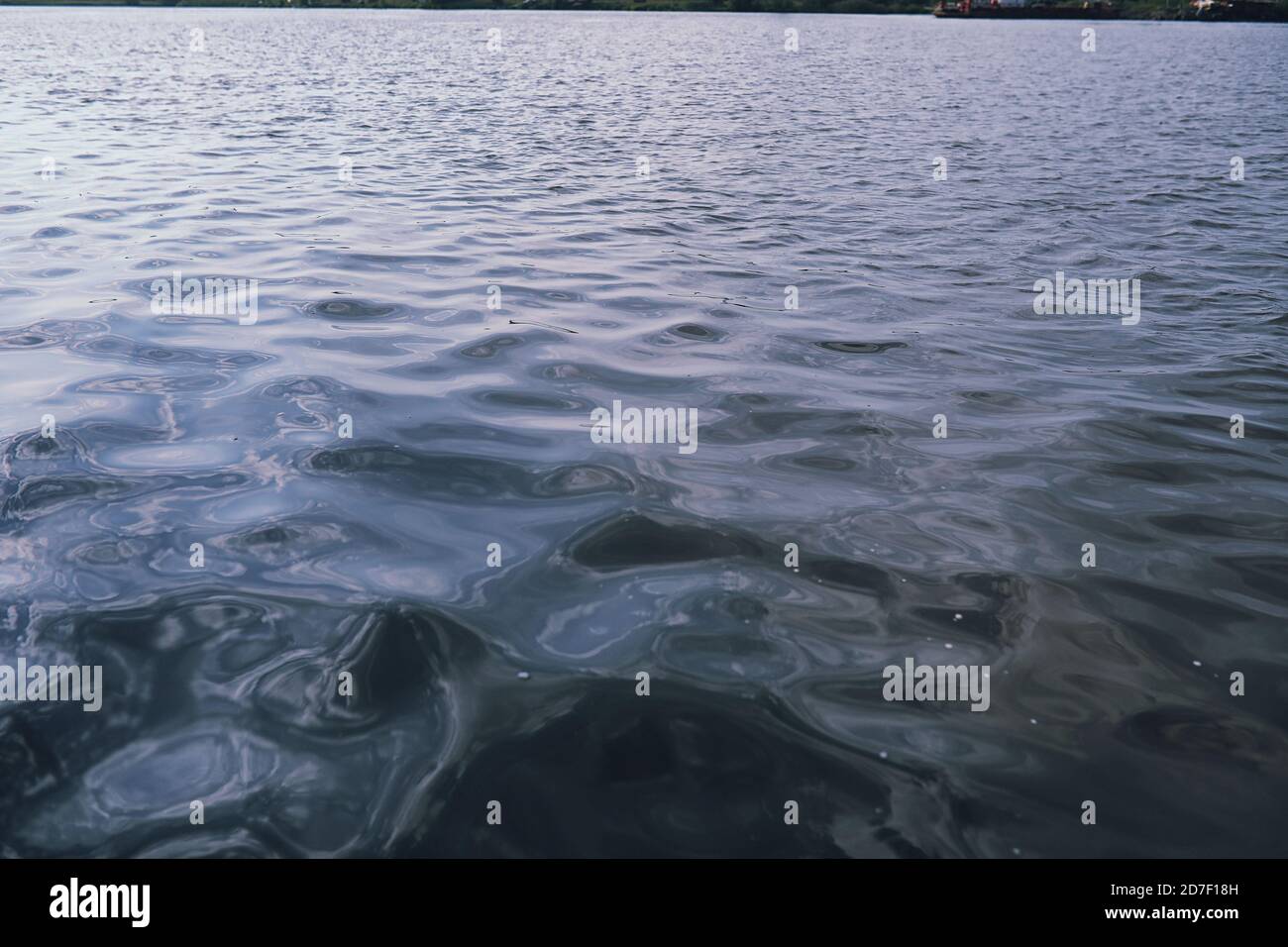 Landscape lake. Texture of water. The lake is at dawn. The mouth of the ...