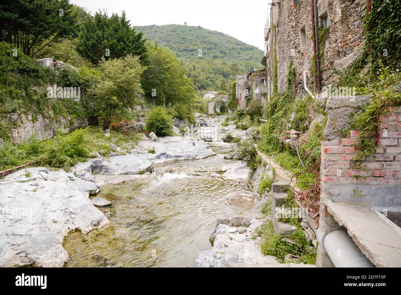 Zuccarello architectures and historical bridge, medieval town near ...