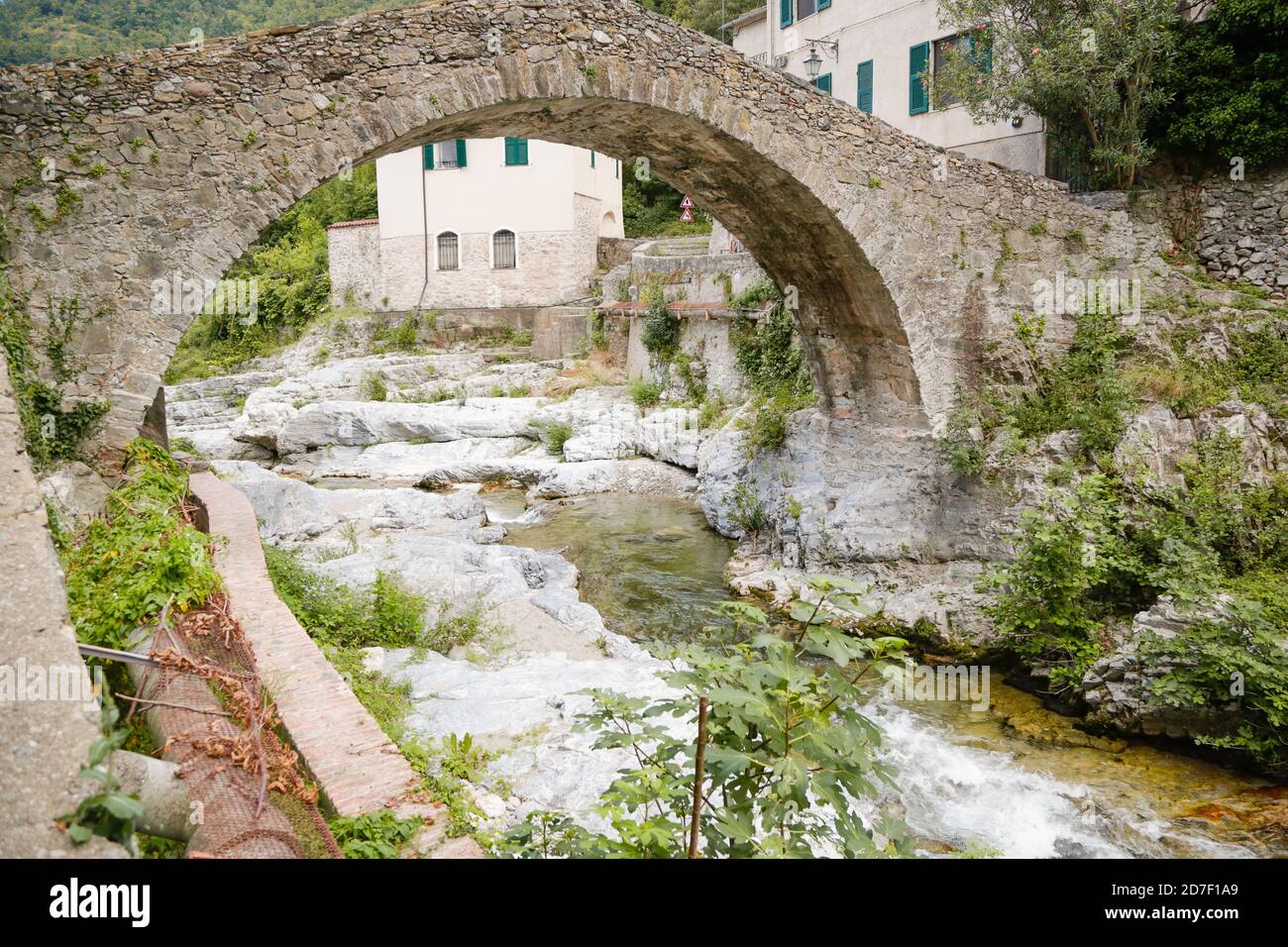 Zuccarello architectures and historical bridge, medieval town near ...