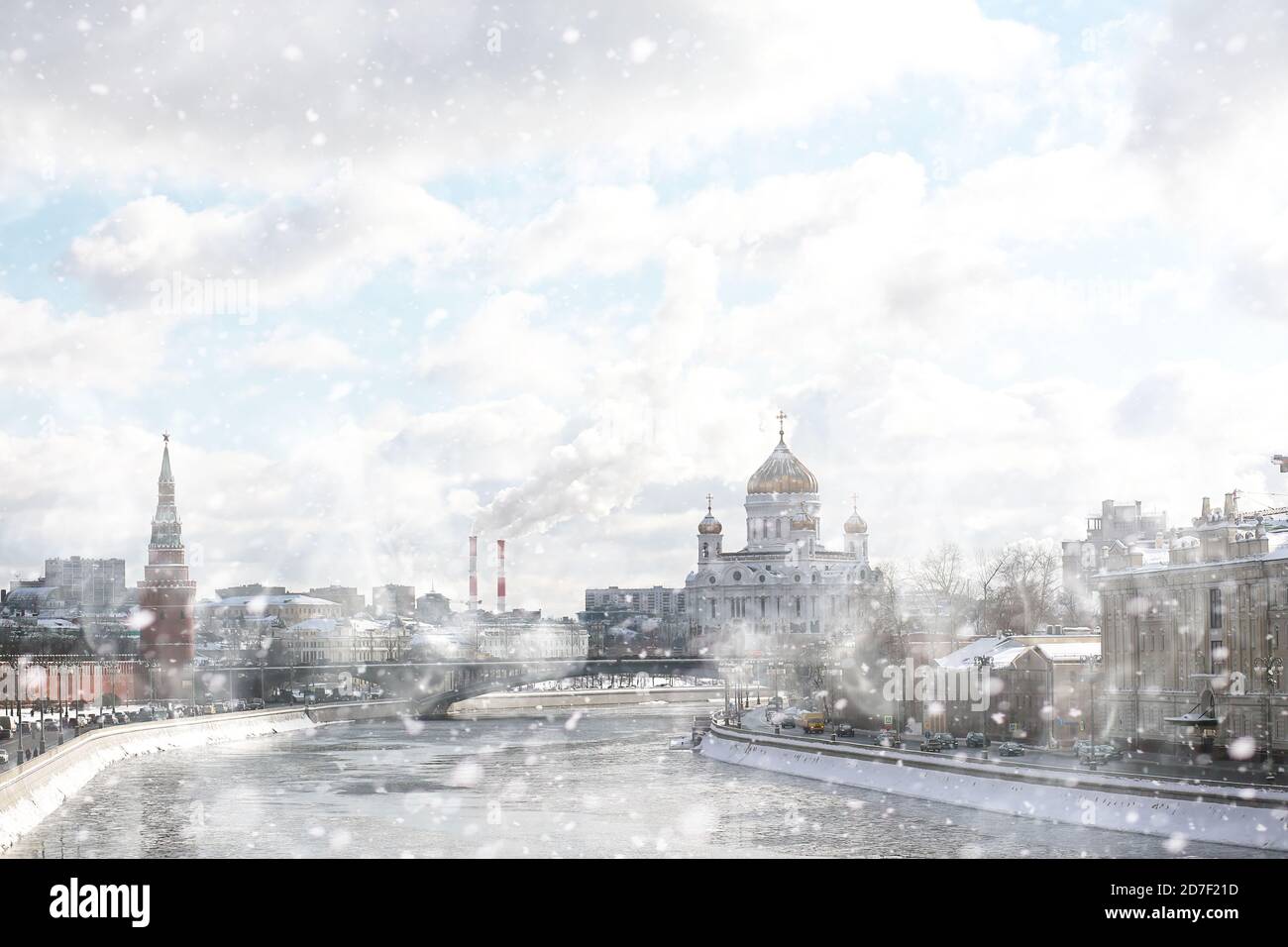 Winter snow landscape in the Russian capital Moscow Stock Photo - Alamy