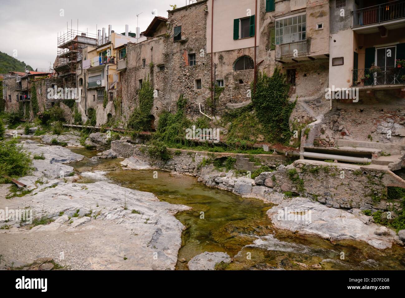 Zuccarello architectures and historical bridge, medieval town near ...