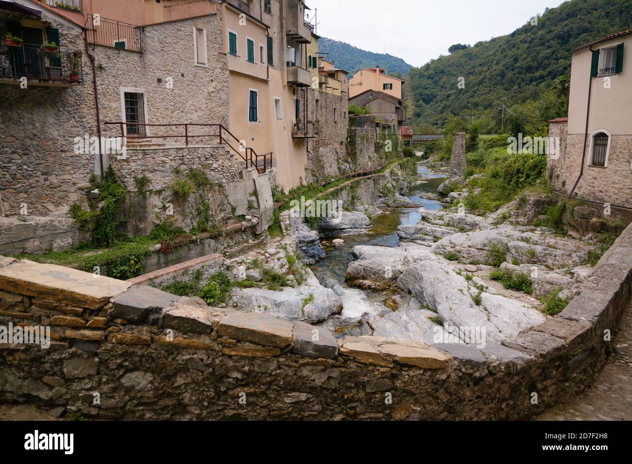 Zuccarello architectures and historical bridge, medieval town near ...