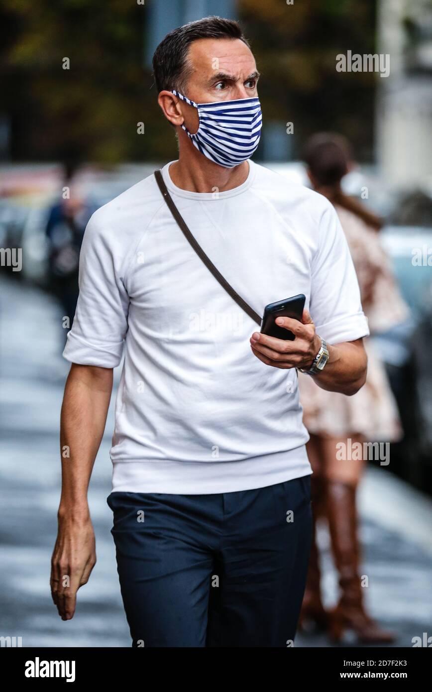 MILAN, Italy- September 24 2020: Nick Vinson on the street in Milan ...