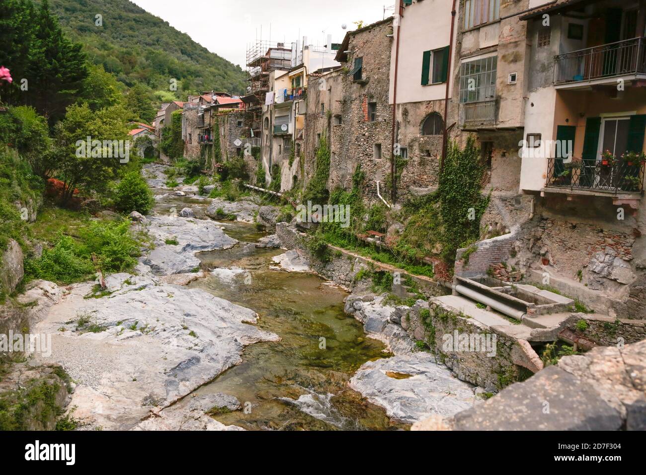 Zuccarello architectures and historical bridge, medieval town near ...