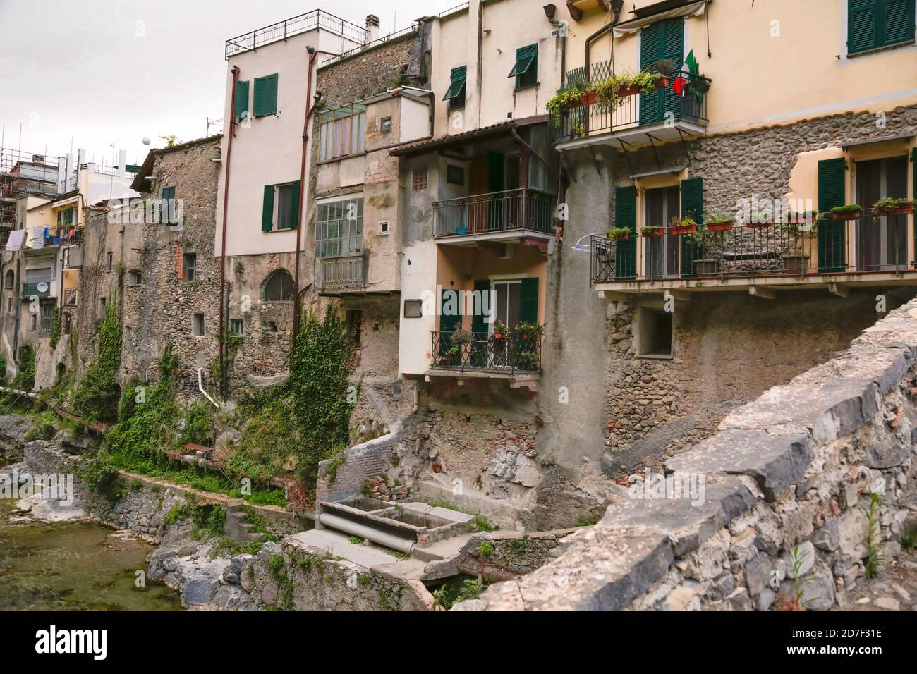 Zuccarello architectures and historical bridge, medieval town near ...