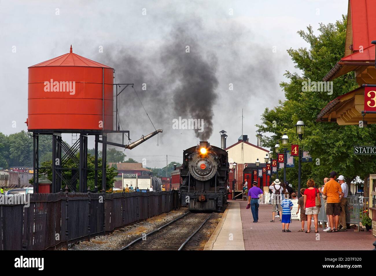 steam train moving, antique, locomotive #90, station, black smoke ...
