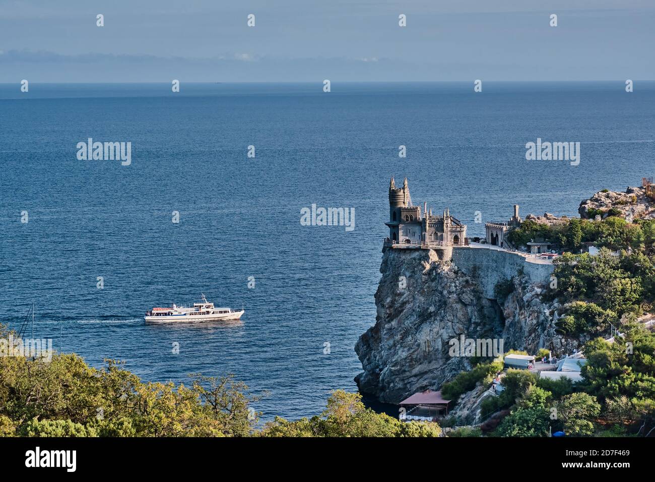 Beautiful sea landscape. The Swallow's Nest is a decorative castle ...