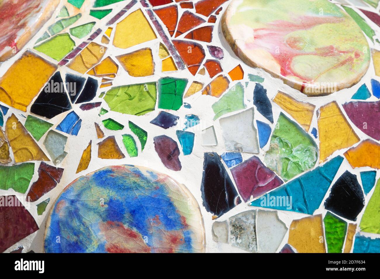 Colorful decoration of a terrace of Casa Batllo by famous modernist ...