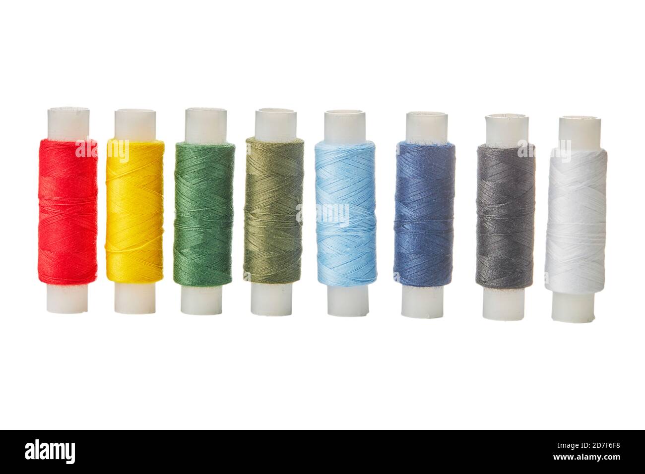 Set of colorful spools of thread Close up Stock Photo - Alamy