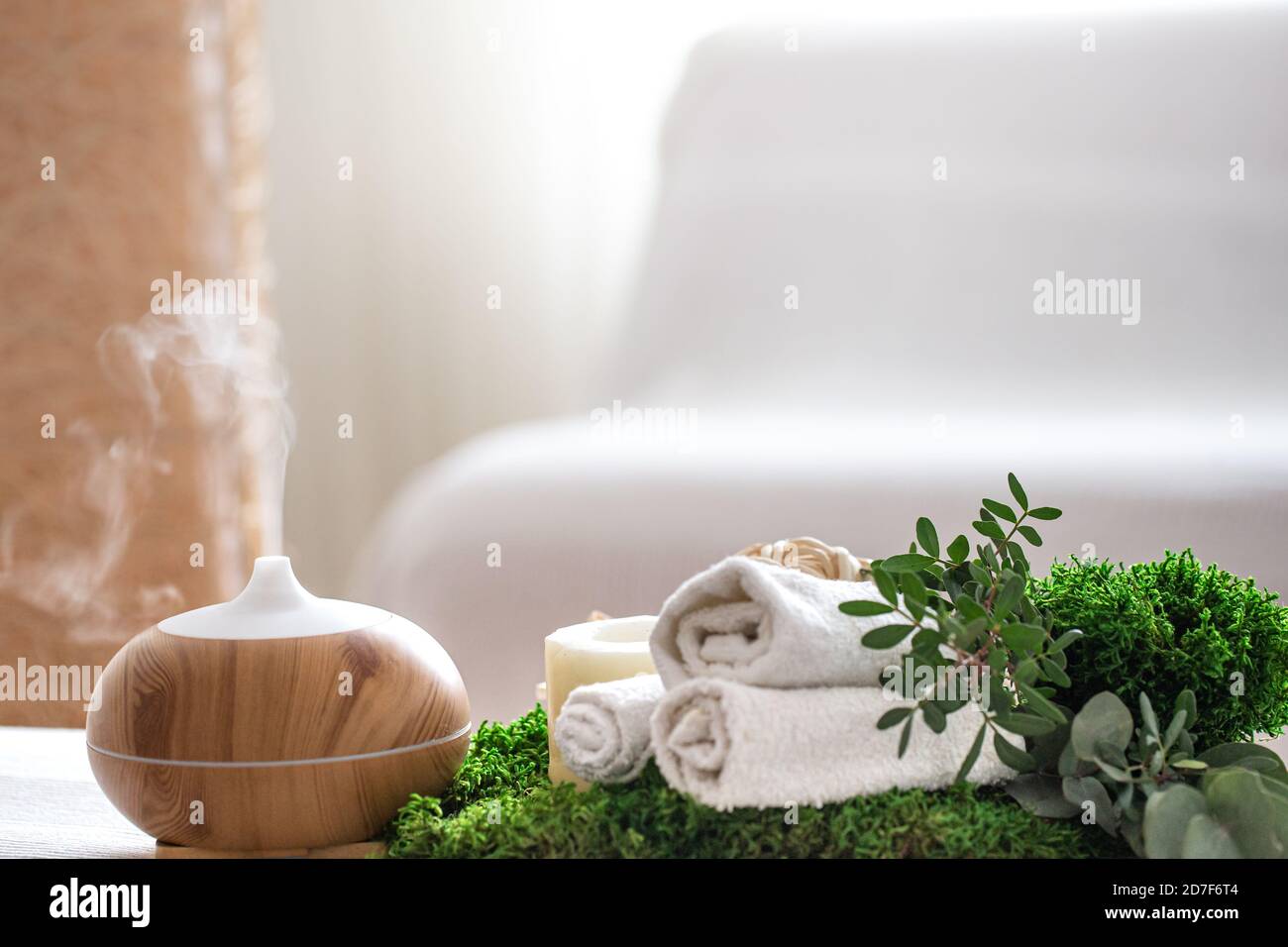 Spa composition with the aroma of a modern oil diffuser with body care ...