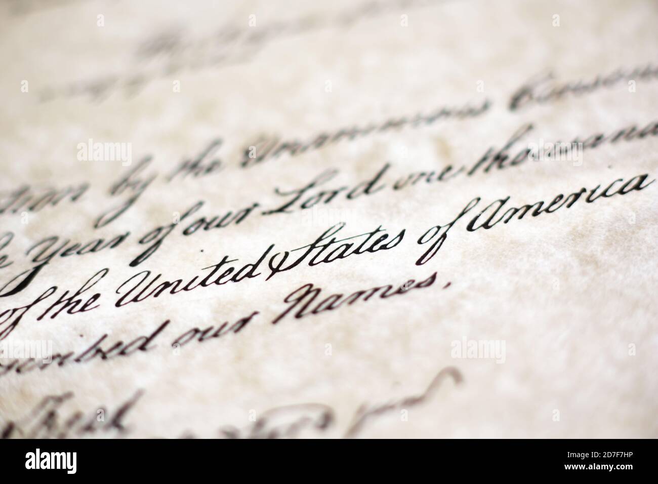 Words The United States of America from Constitution Stock Photo - Alamy