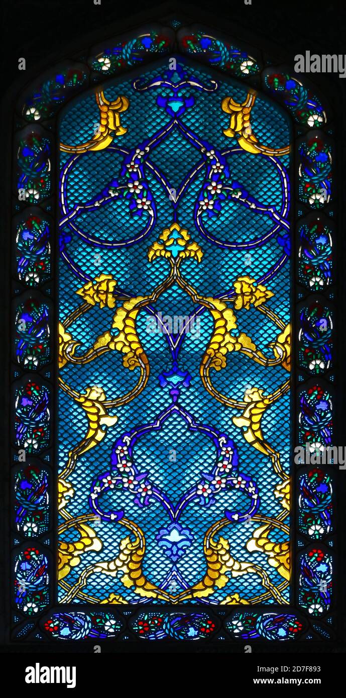 Glass window in Topkapi Palace. Istanbul, Turkey Stock Photo - Alamy