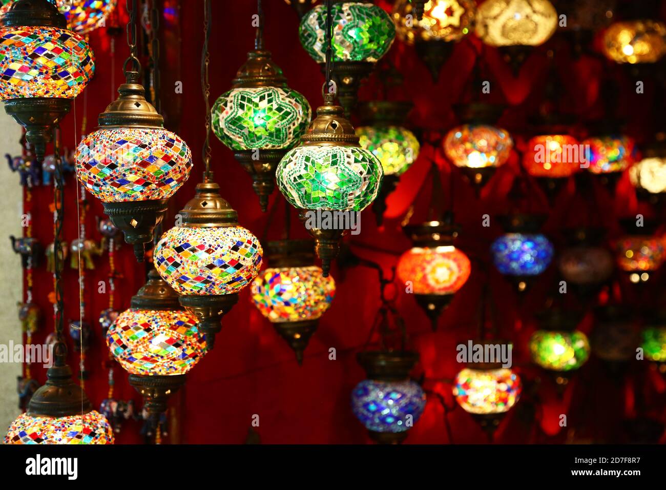Multi colored lights in Grand Bazaar of Istanbul Stock Photo - Alamy
