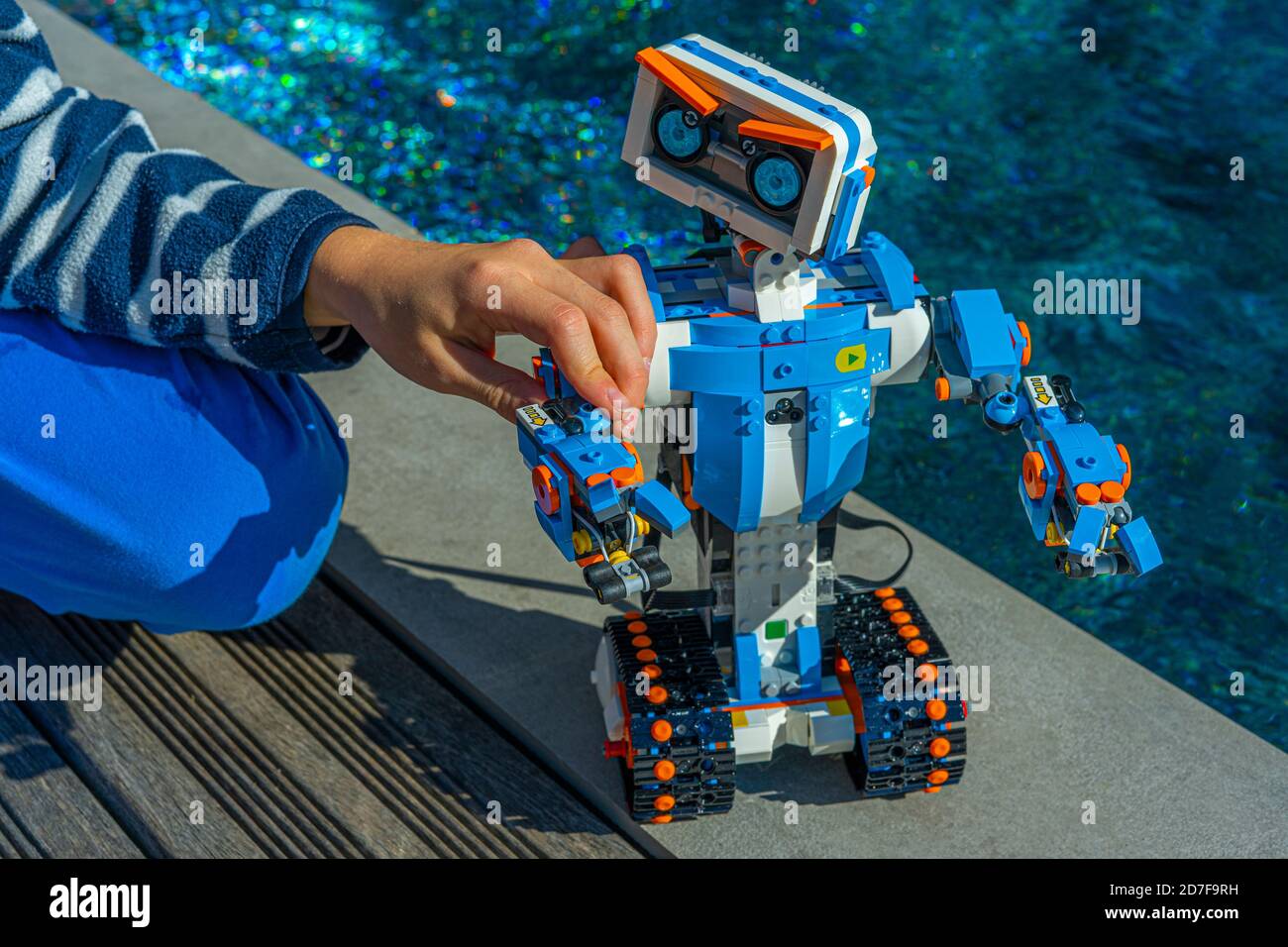 Nice, France 16 October, 2020. Robotics. The Lego Boost robot car. A ...