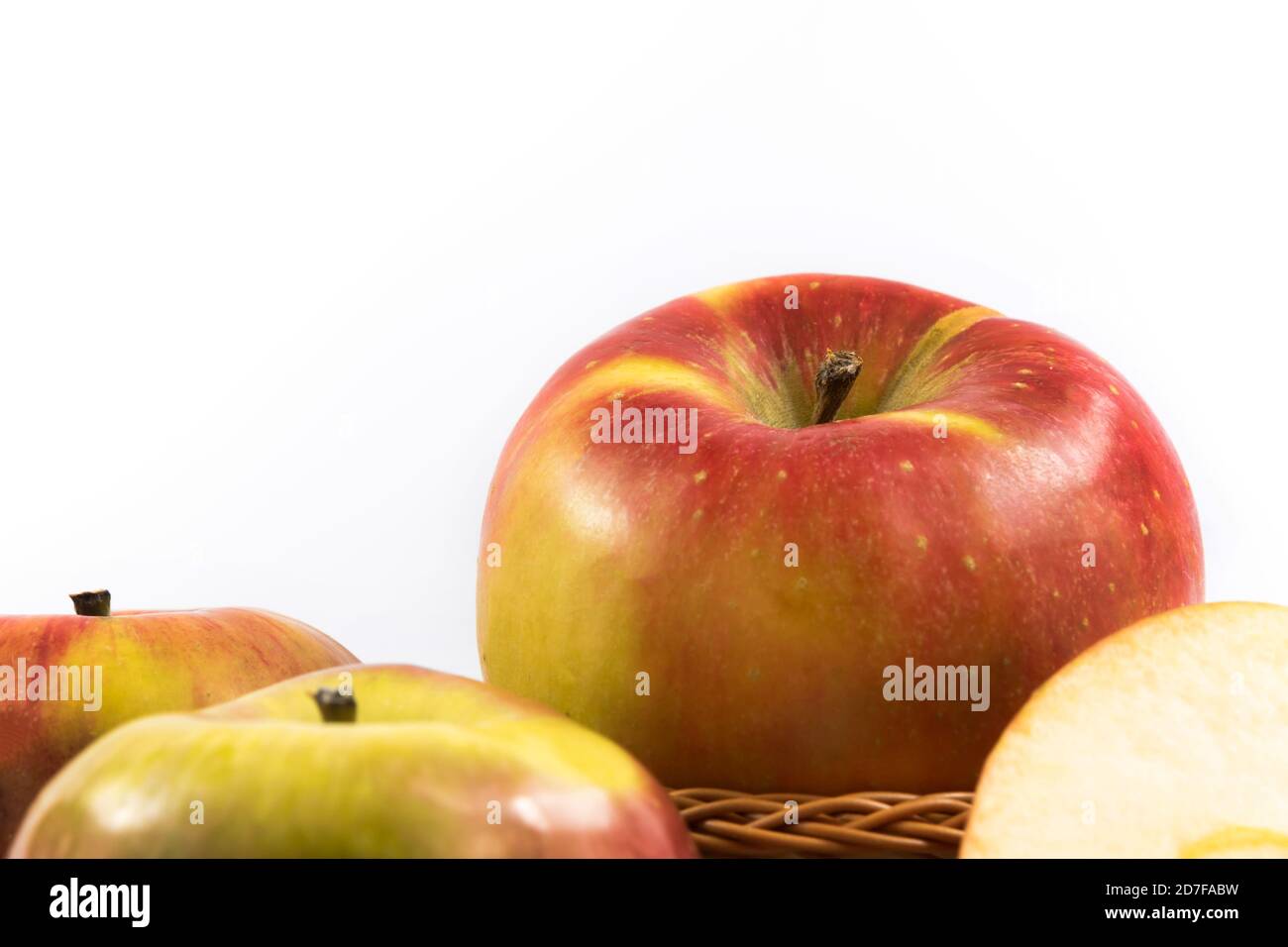A lot of apples, one on top of another, banner and harvesting on the ...